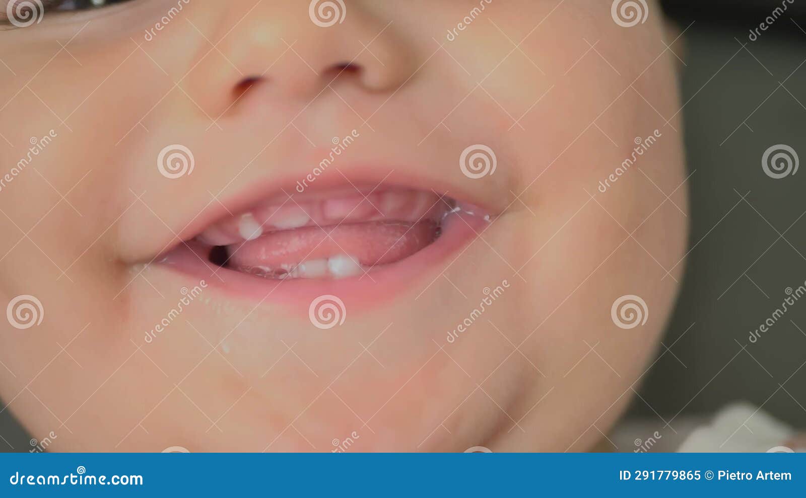 Baby S Mouth , the First Small Teeth Stock Video - Video of laughing ...