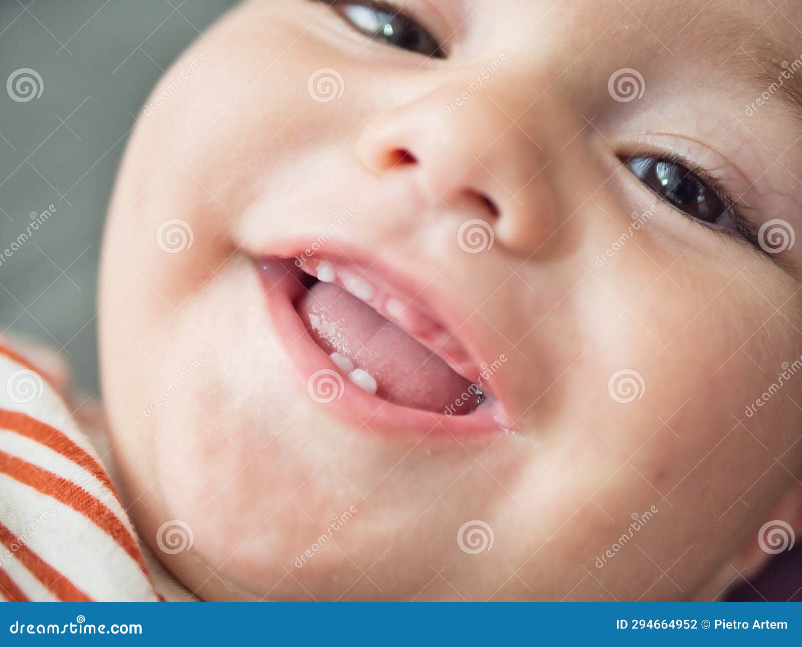 Baby S Mouth , the First Small Teeth Stock Photo - Image of emotion ...
