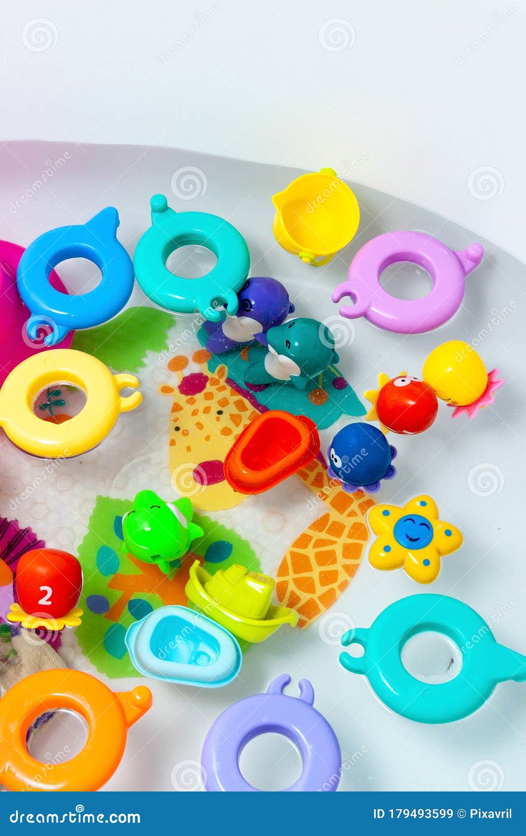 Baby`s multi-colored toys stock image. Image of baby - 179493599