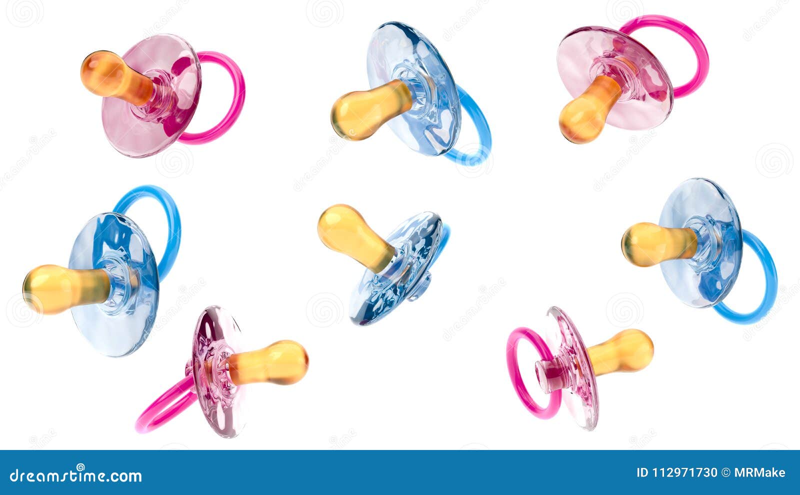 Baby`s Pacifiers Isolated on White Stock Illustration - Illustration of ...