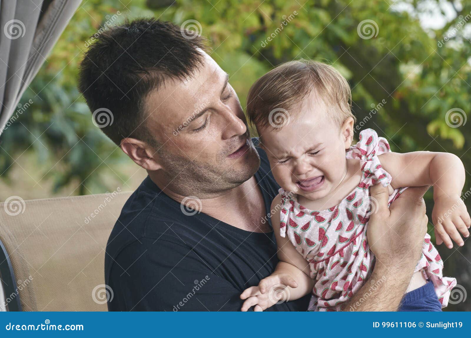 Baby sad. stock photo. Image of father, infant, childhood - 99611106