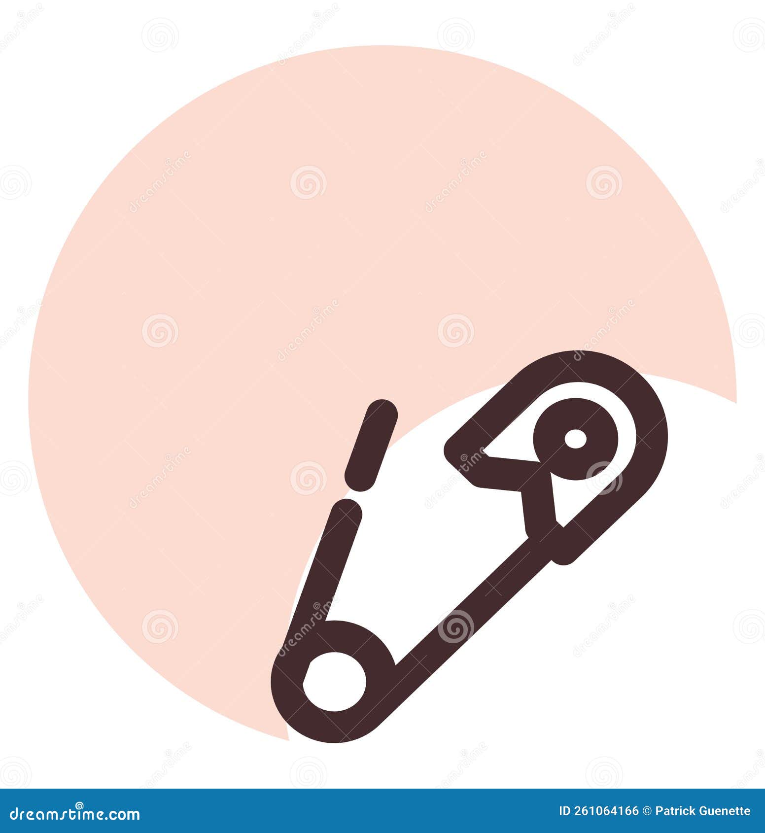 Baby safety pin, icon stock vector. Illustration of vector - 261064166