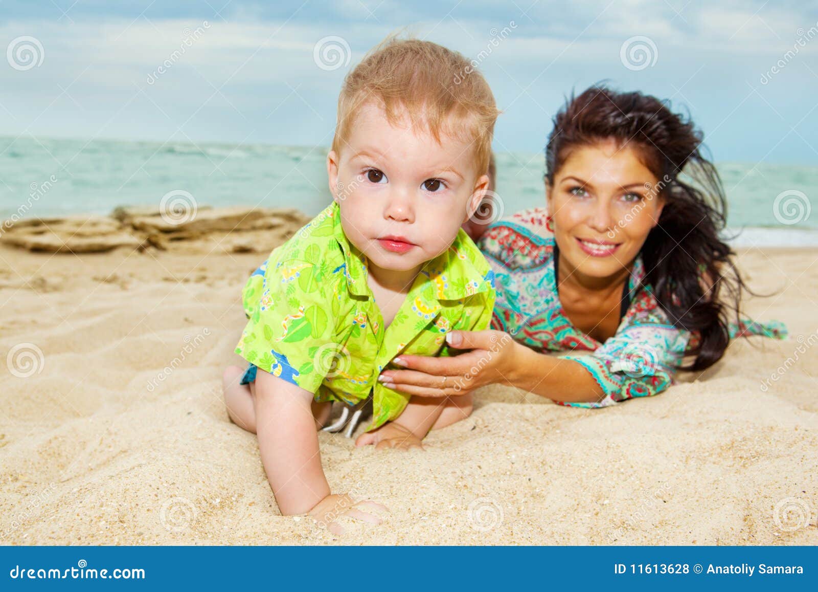 Baby in sand stock photo. Image of cheerful, weekend - 11613628