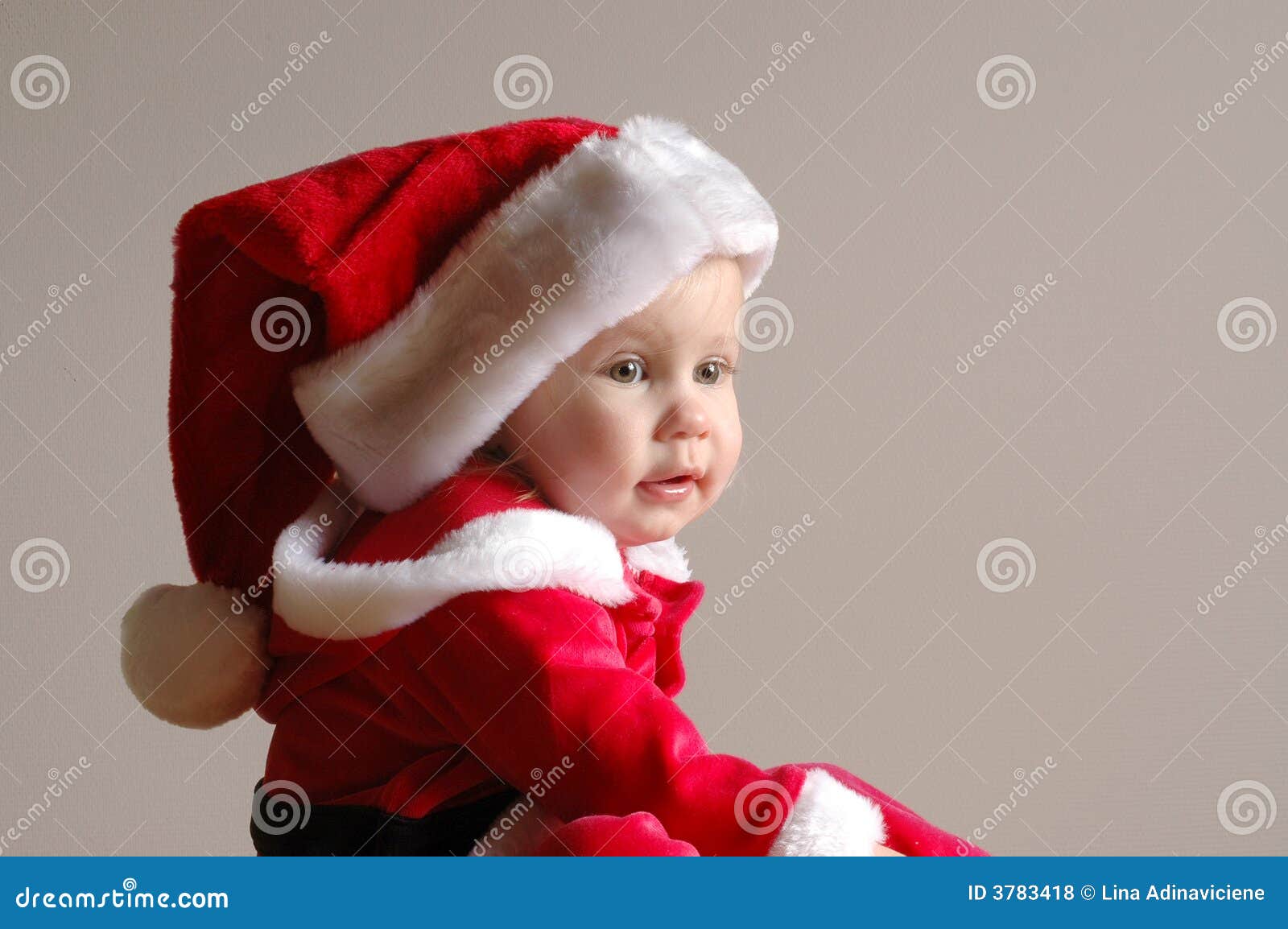 Baby Santa stock photo. Image of child, watching, dressed - 3783418