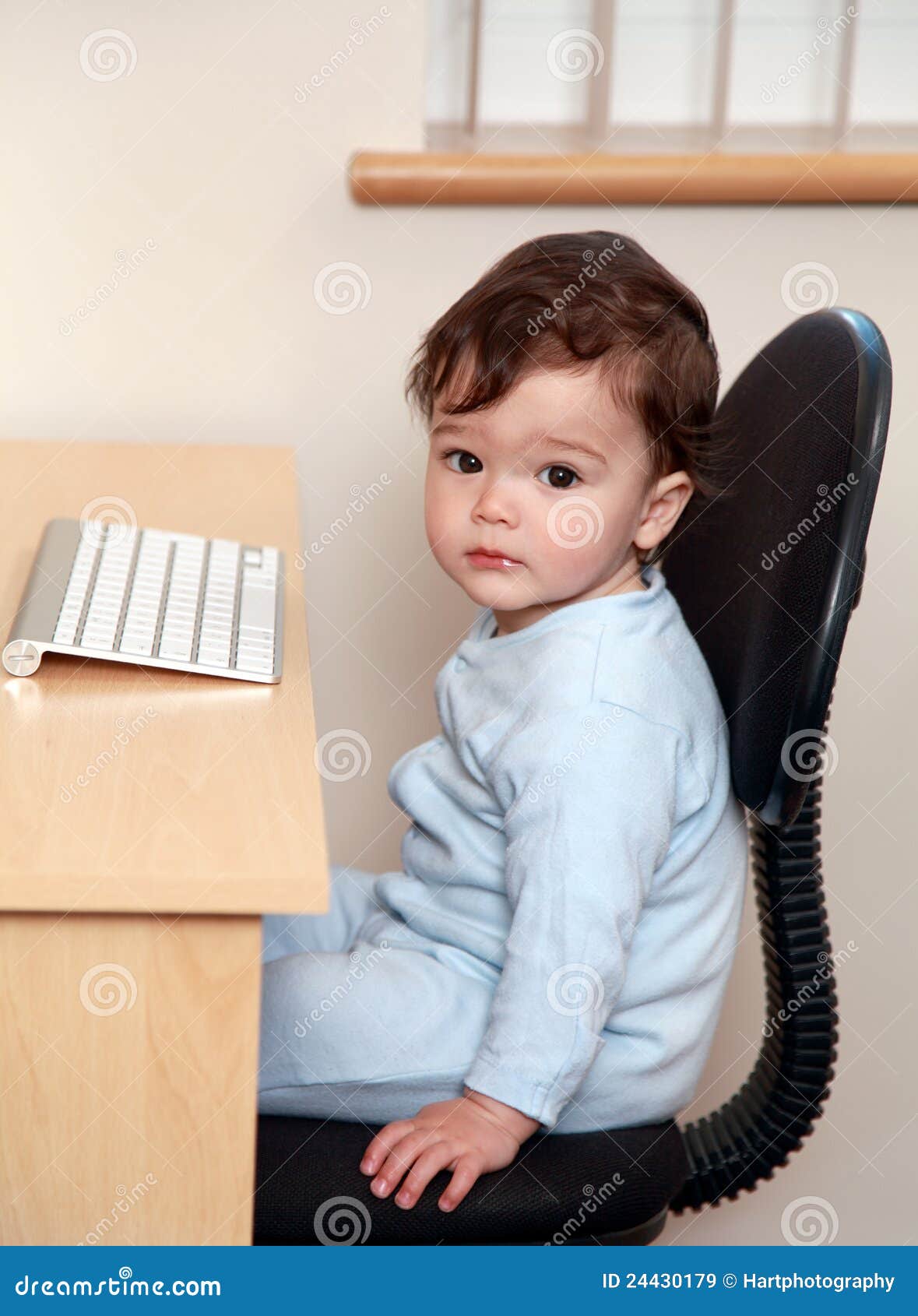 Baby sat at desk stock image. Image of advisory, concept - 24430179