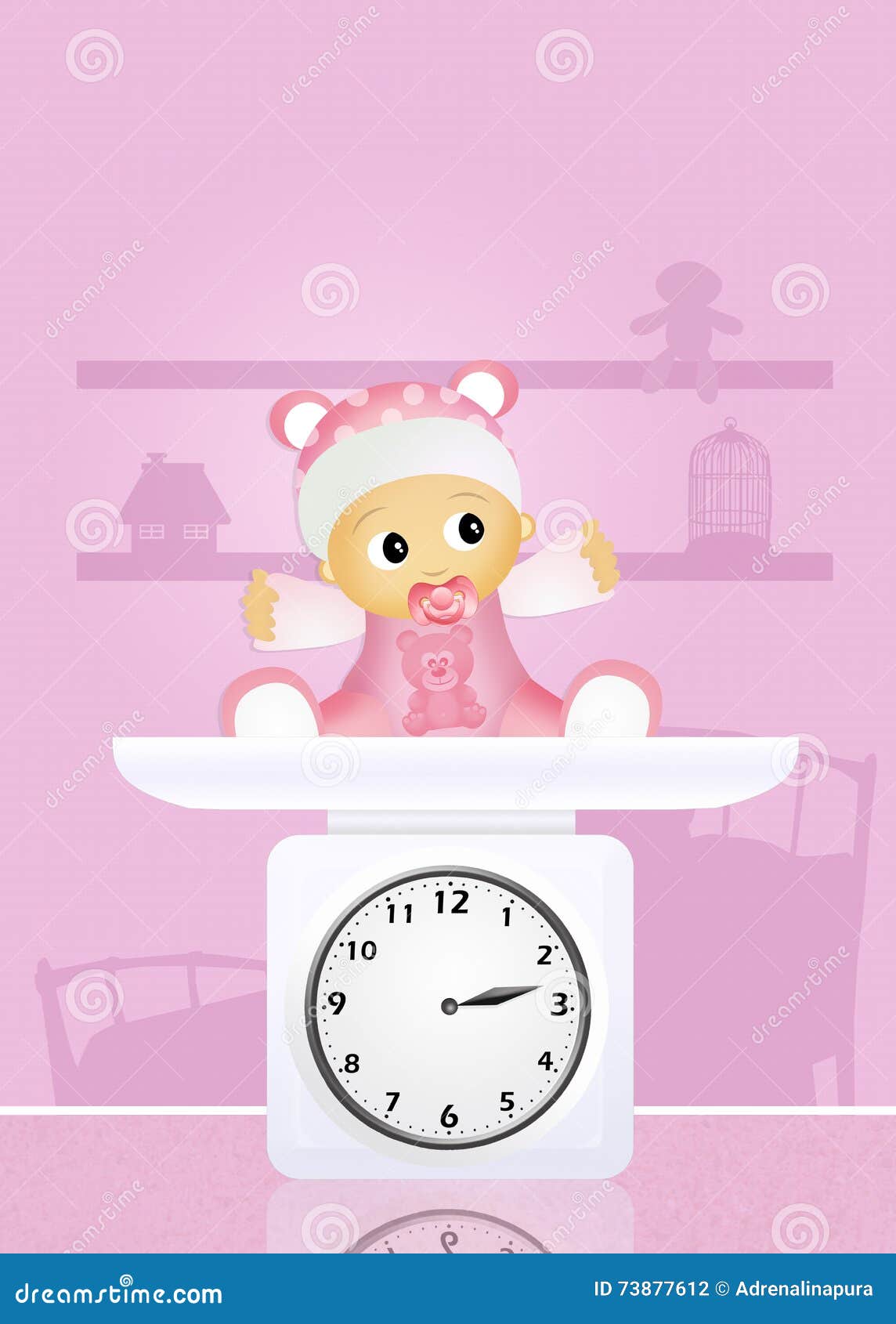 Baby scales stock illustration. Illustration of little - 73877612