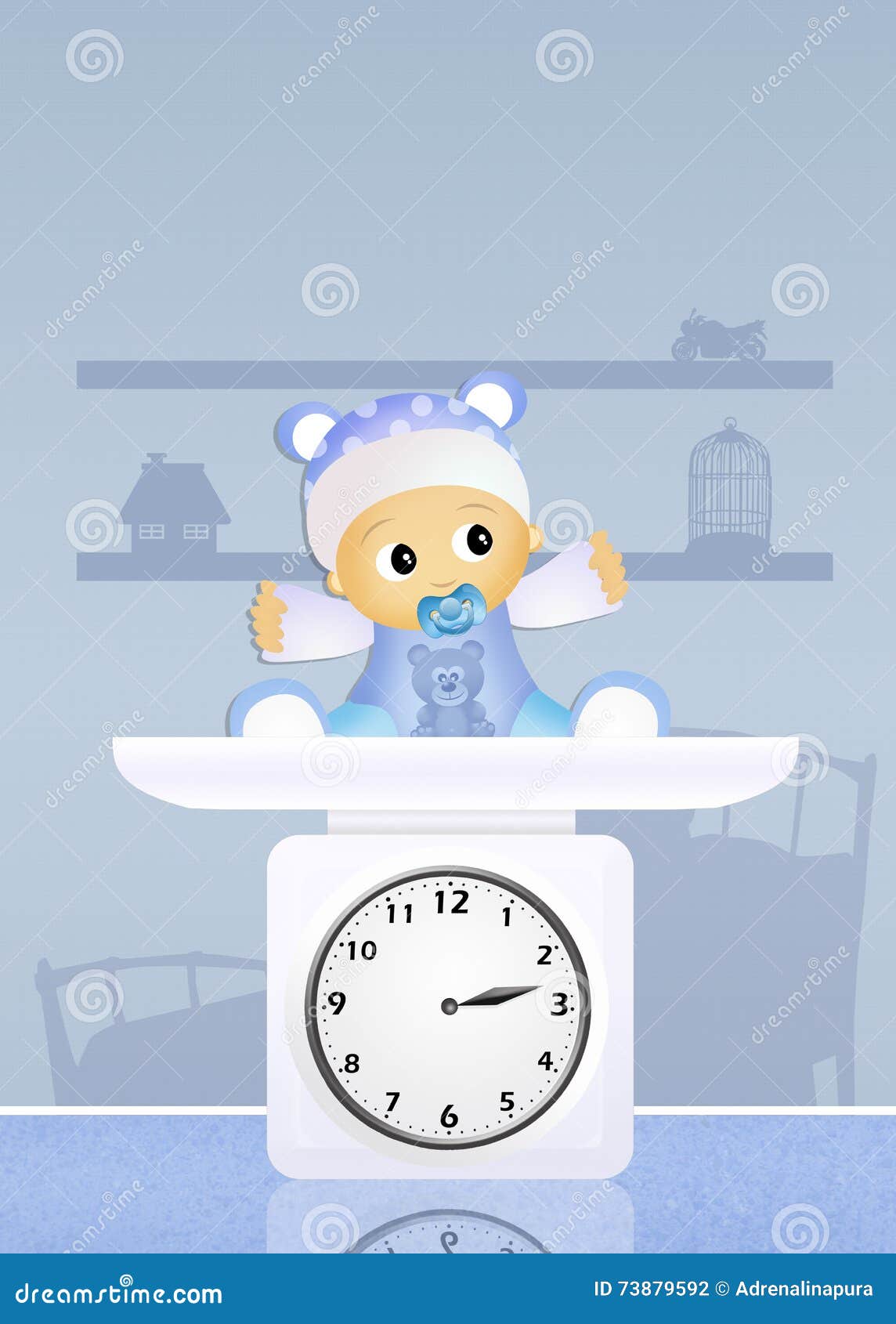 Baby Scales Royalty-Free Cartoon | CartoonDealer.com #52137611