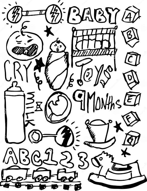 Baby Scribble stock illustration. Illustration of lines - 6746139