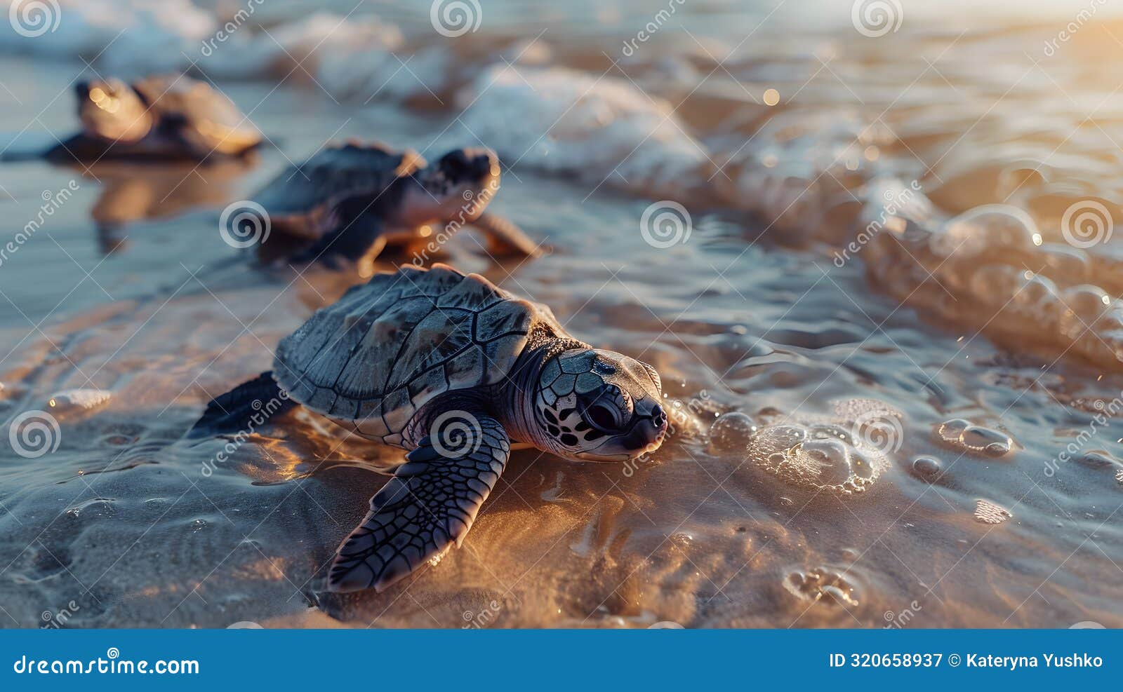 Baby sea turtles stock illustration. Illustration of conservation ...