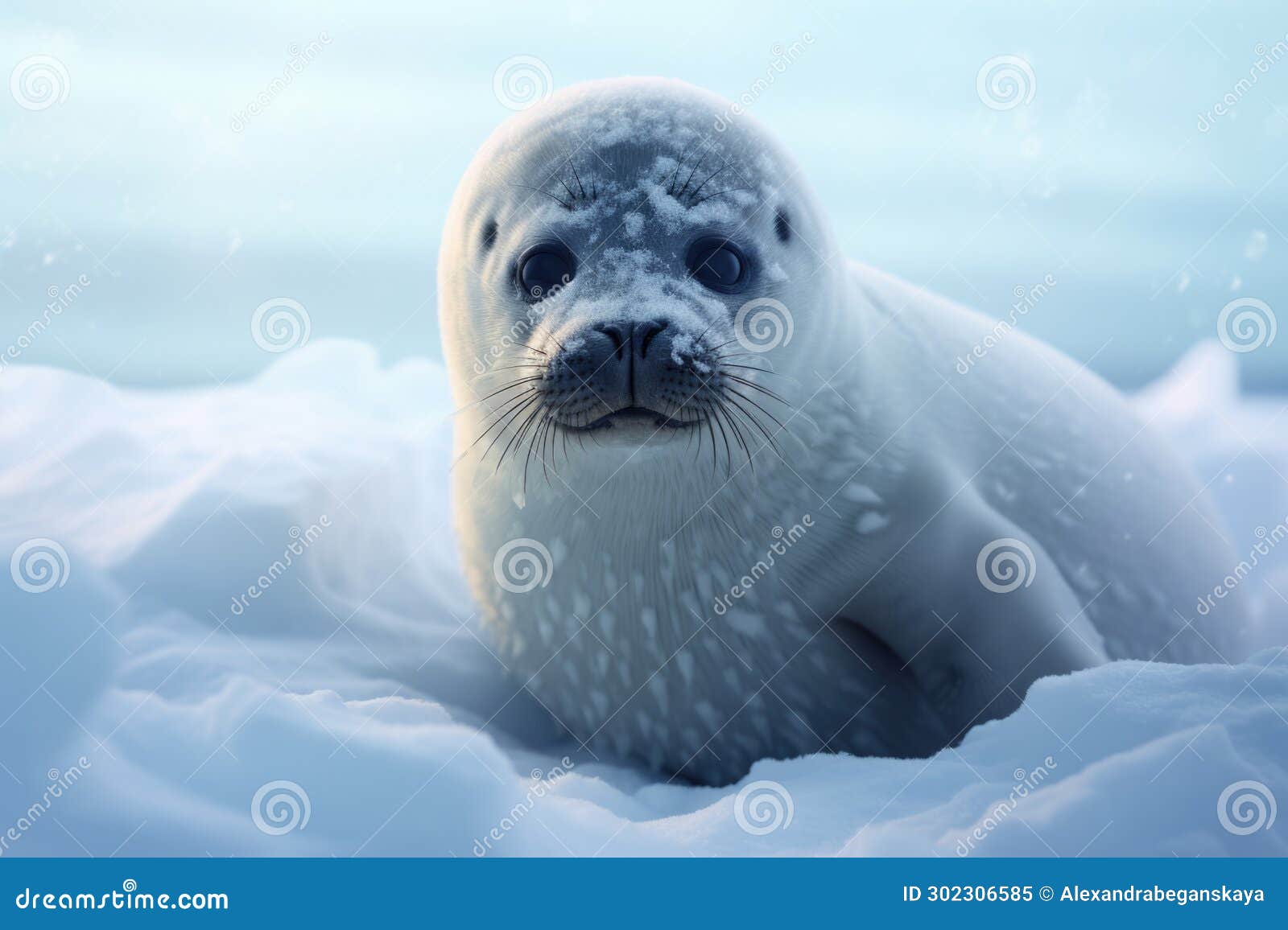 A baby seal in the snow stock illustration. Illustration of winter ...