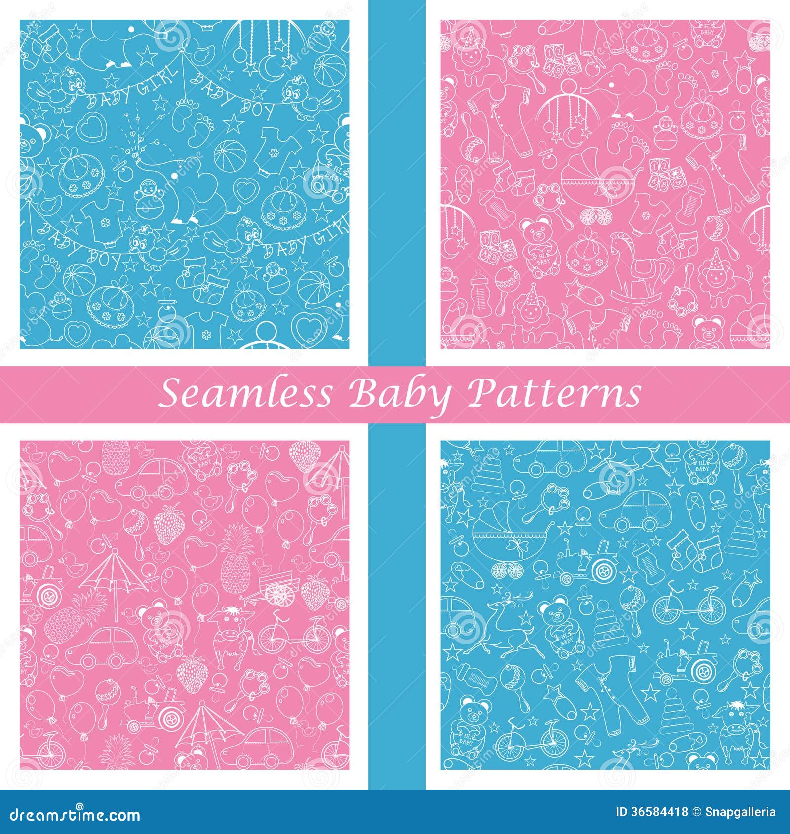Baby Seamless Pattern Background Stock Illustration - Illustration of ...