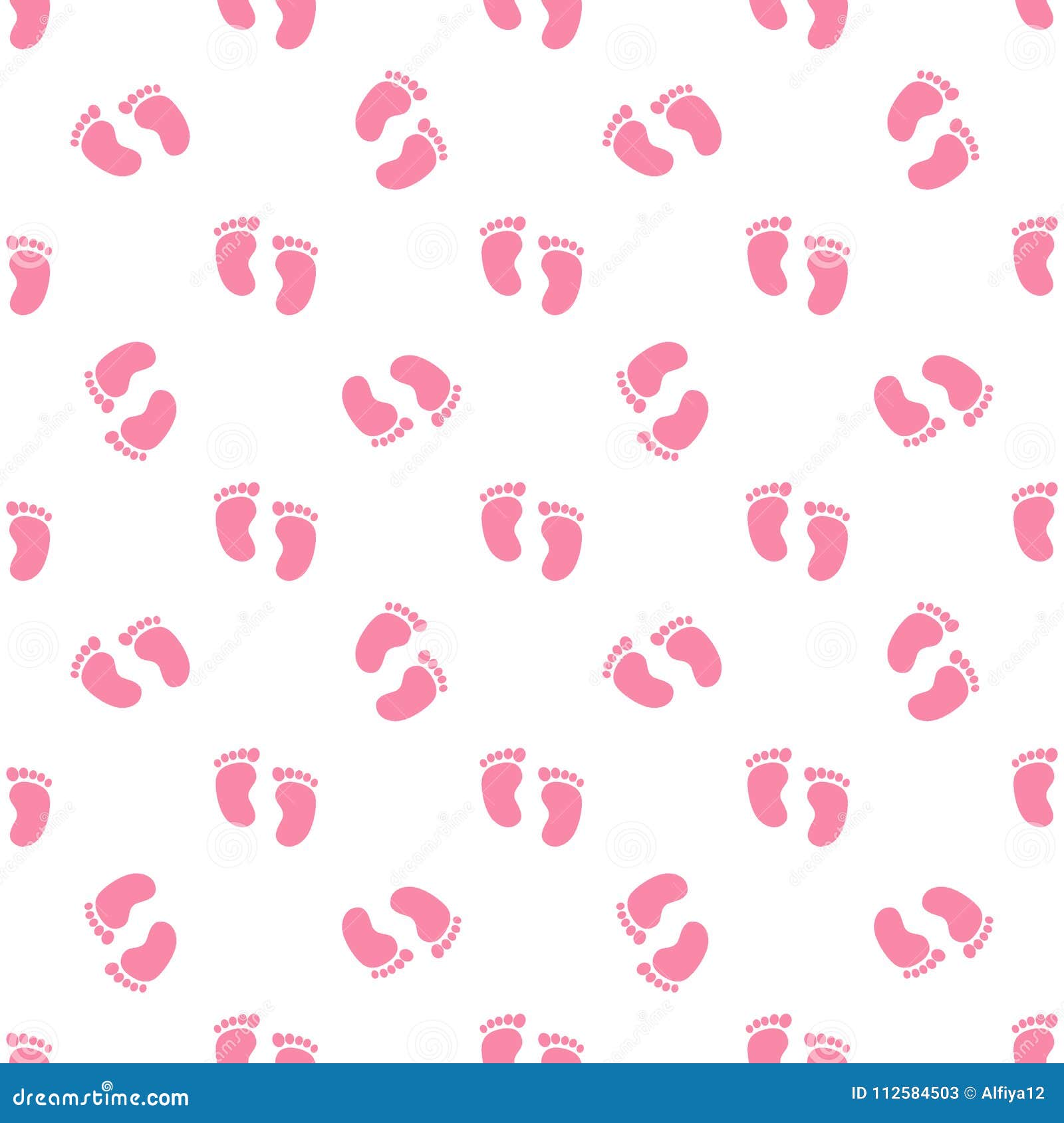 Pink Baby Footprints Background