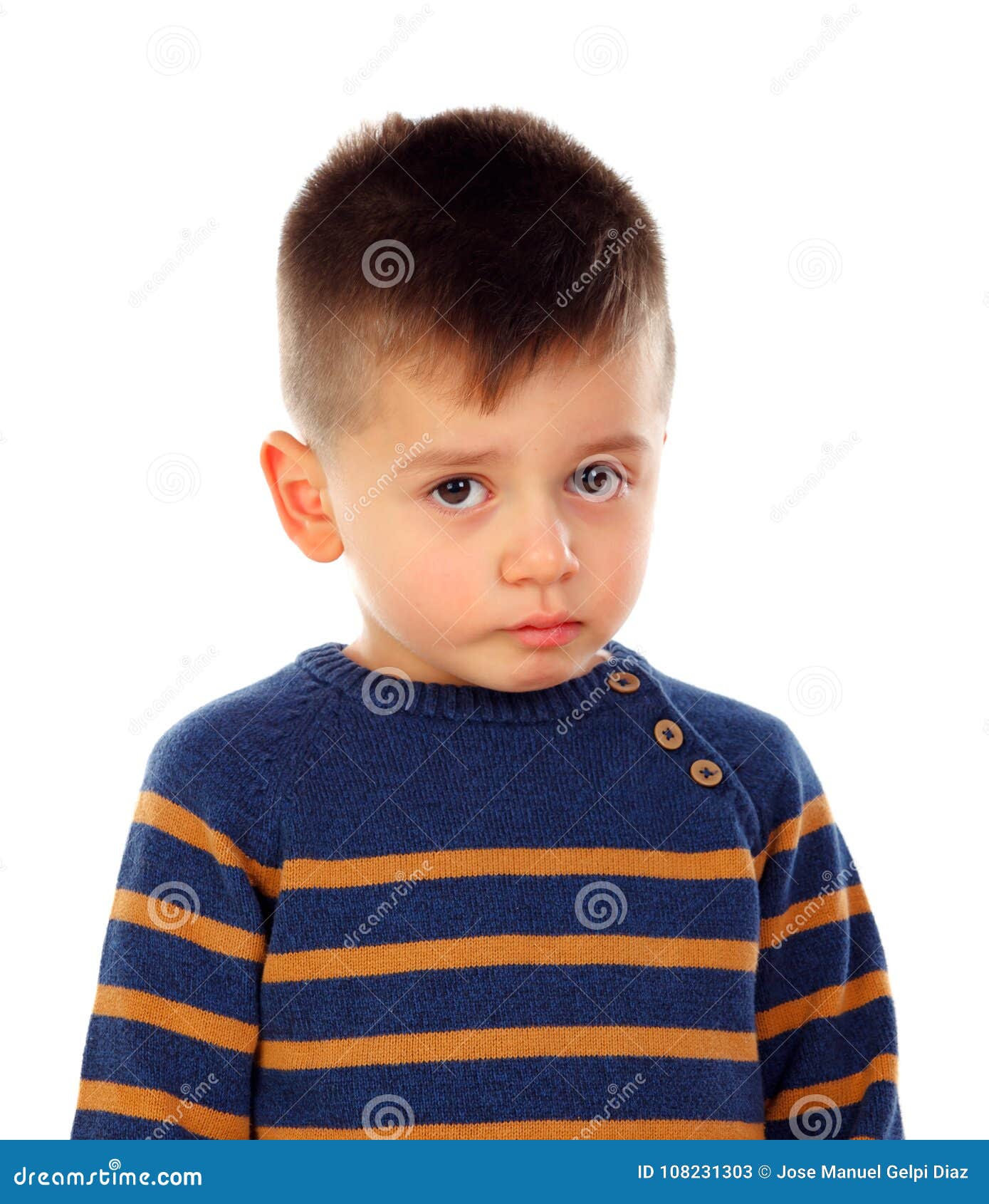 Baby with a Serious Expression Stock Image - Image of emotion, closeup ...