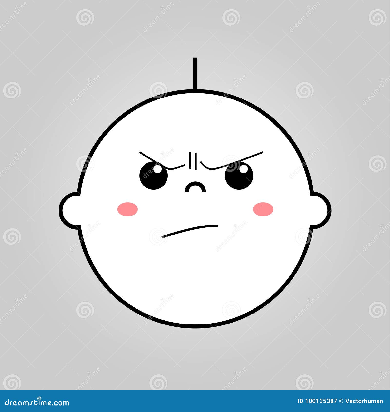 Baby serious stock vector. Illustration of emotion, hair - 100135387