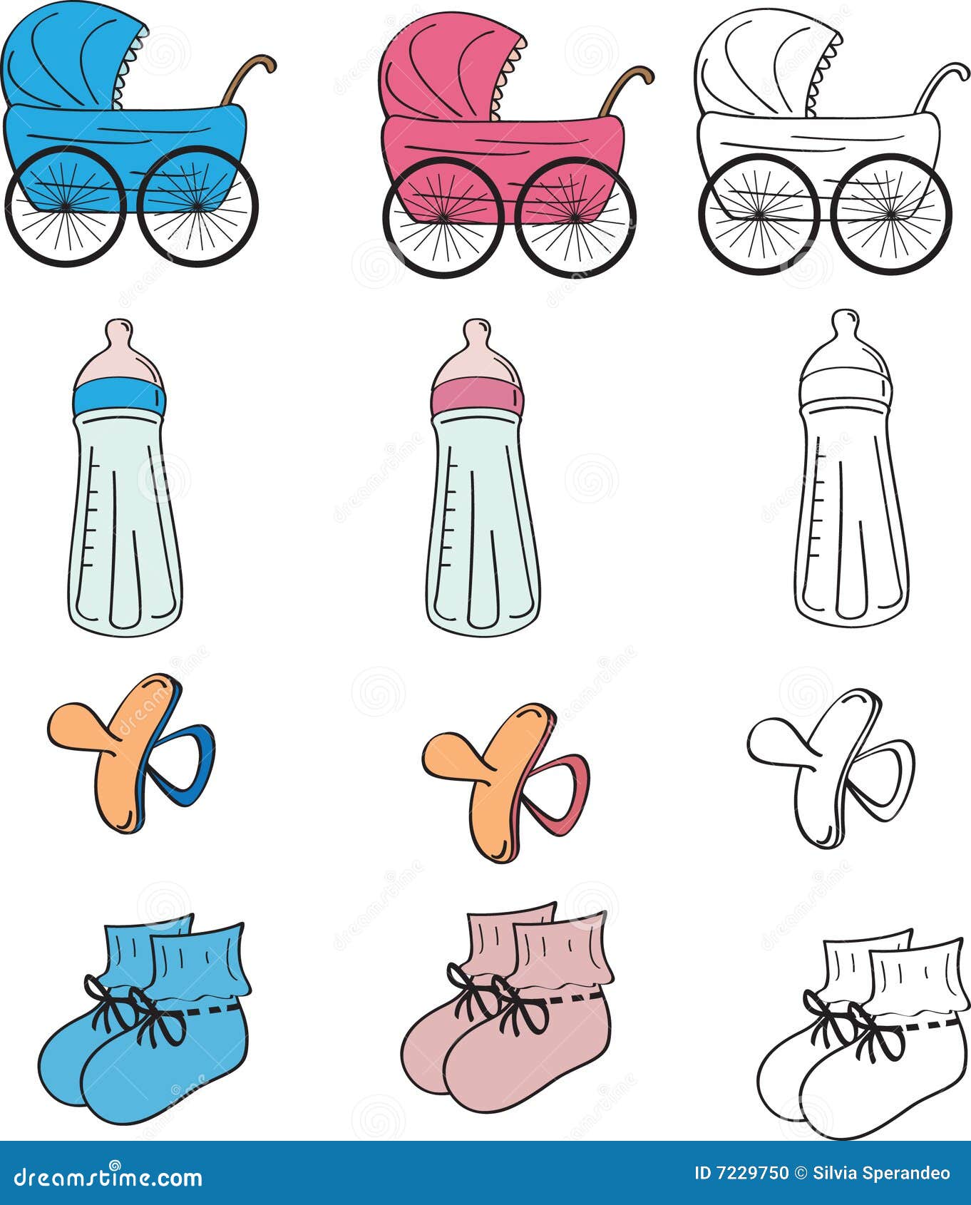 Baby Set: Objects for Babies Stock Vector - Illustration of blue ...