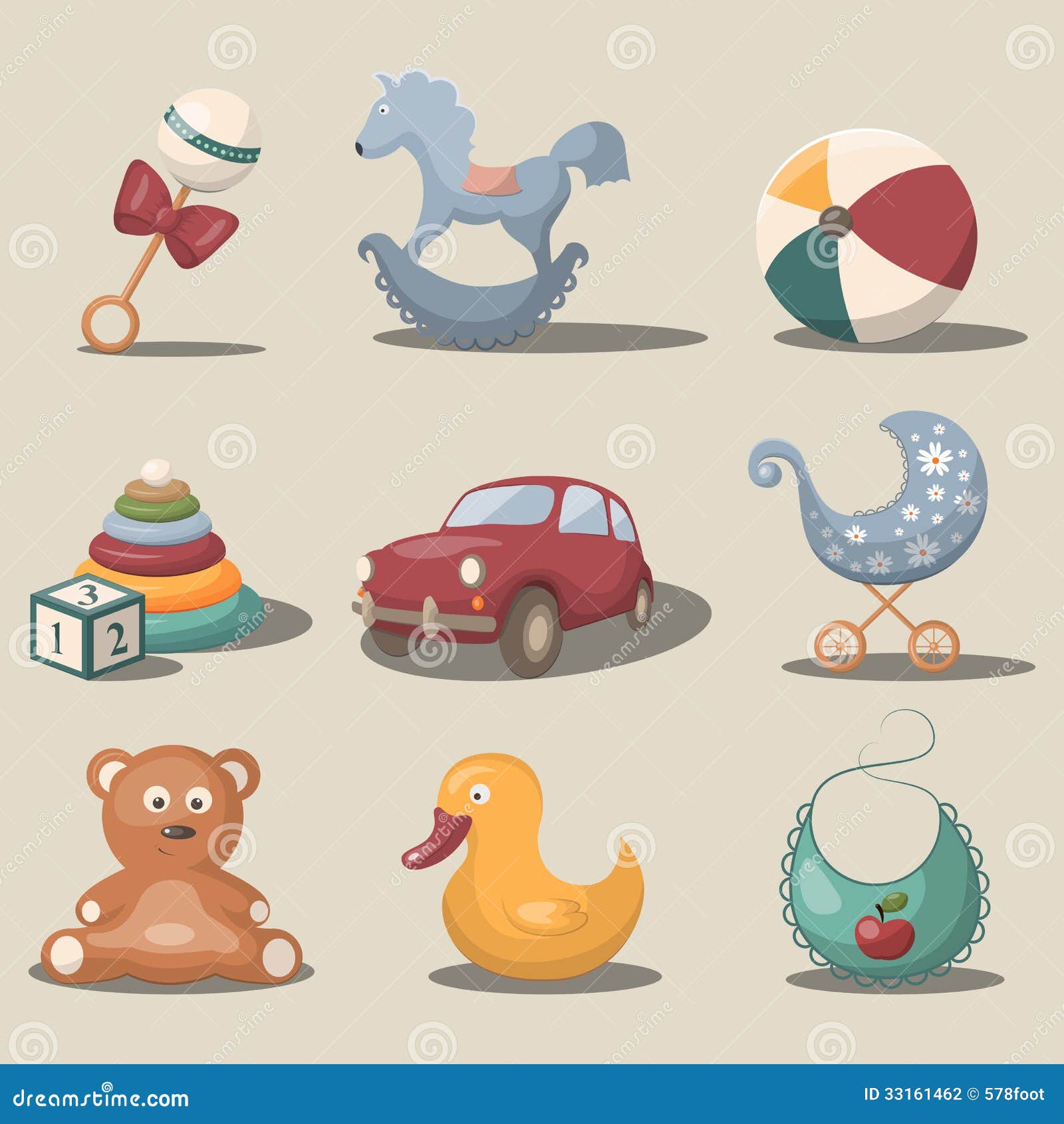 Baby set stock vector. Illustration of symbol, icon, childhood - 33161462