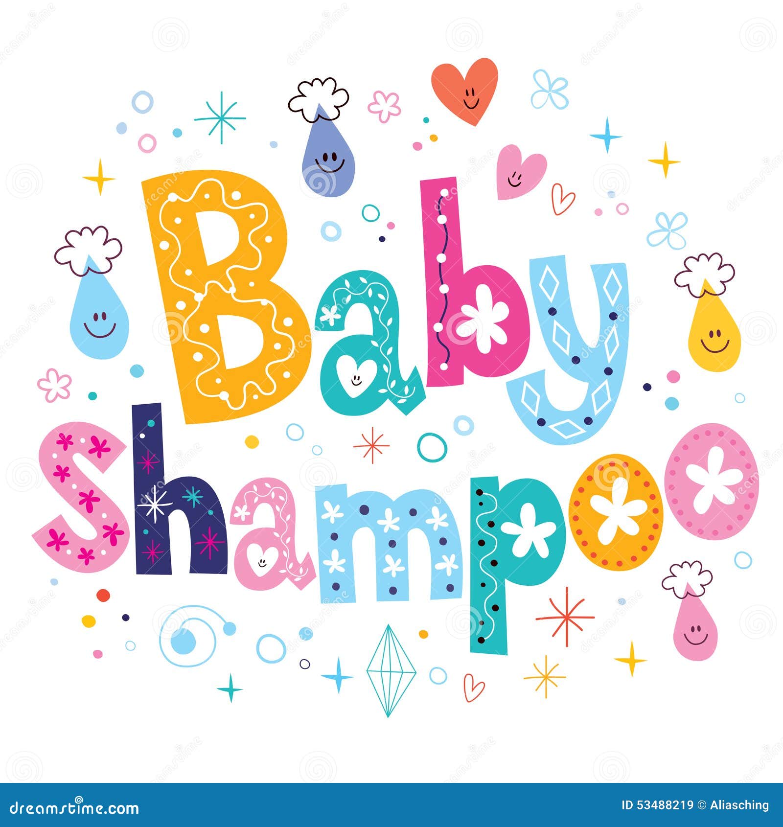Baby Shampoo Decorative Lettering Type Design Stock Vector ...
