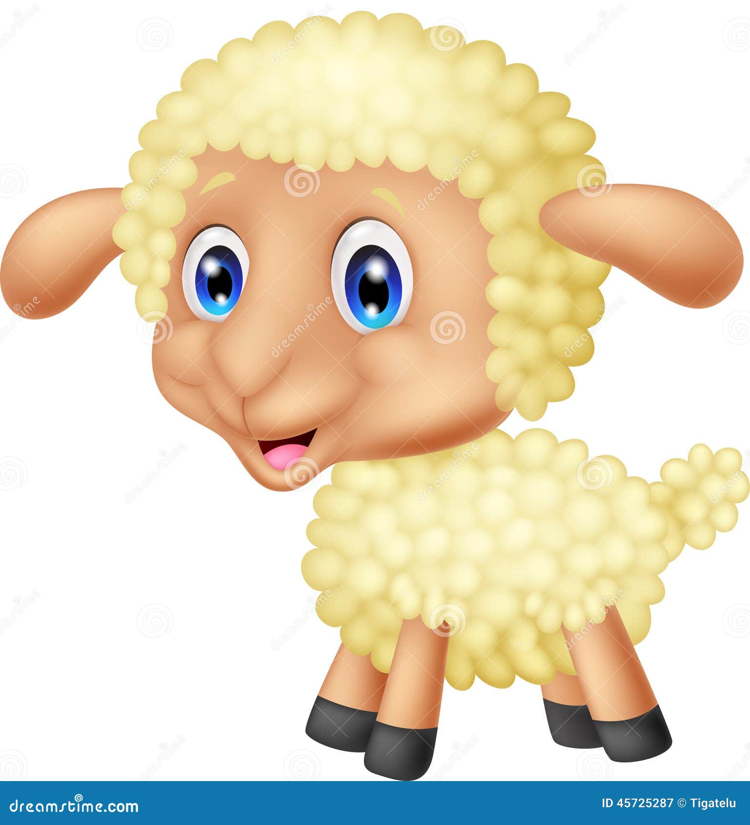 Baby sheep cartoon stock vector. Illustration of farmer - 45725287