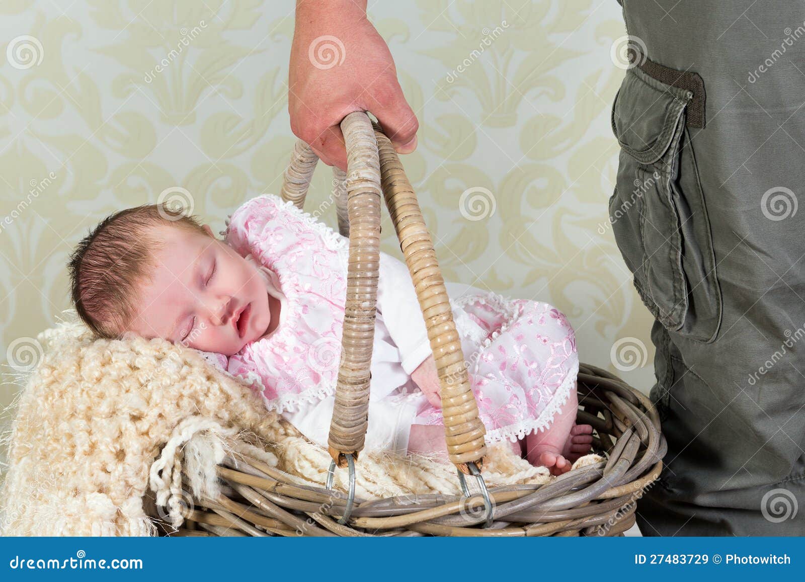 Baby in shopping basket stock image. Image of caucasian - 27483729