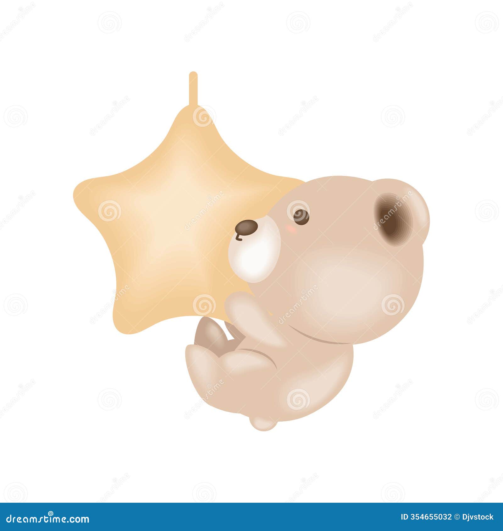 Baby shower bear with star stock illustration. Illustration of ...