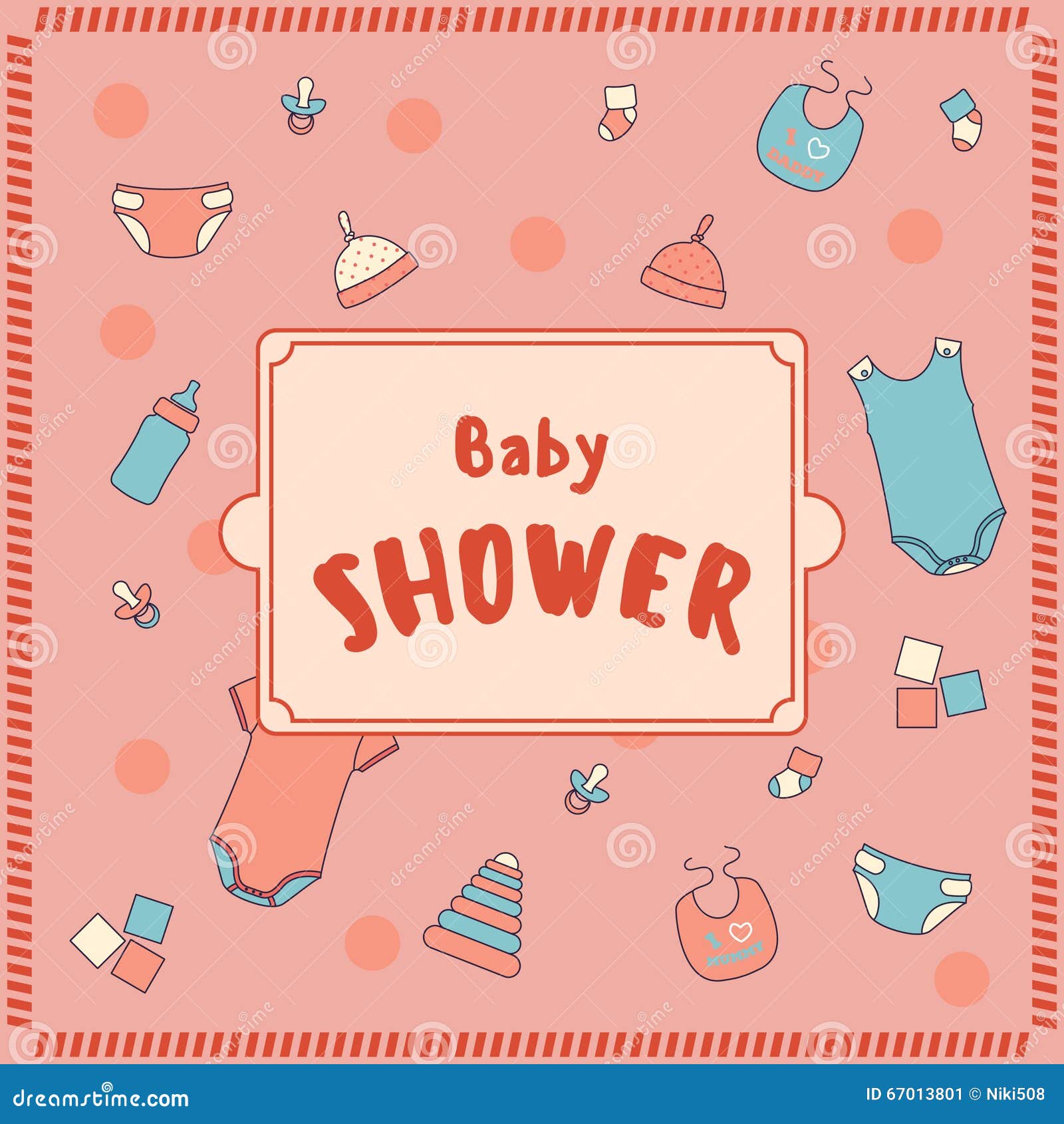 Baby shower card stock vector. Illustration of family - 67013801