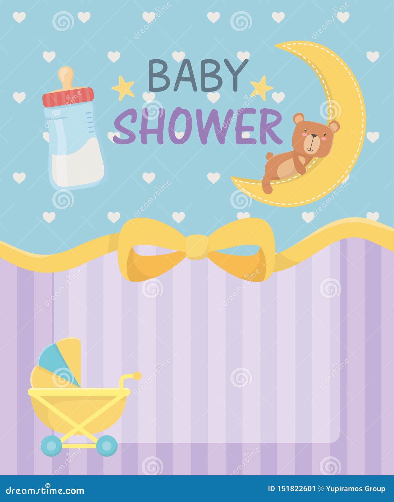 Baby Shower Card with Set Accessories Stock Vector - Illustration of ...