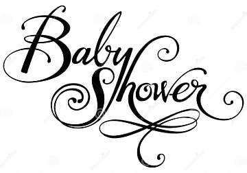 Baby Shower - Custom Calligraphy Text Stock Vector - Illustration of ...