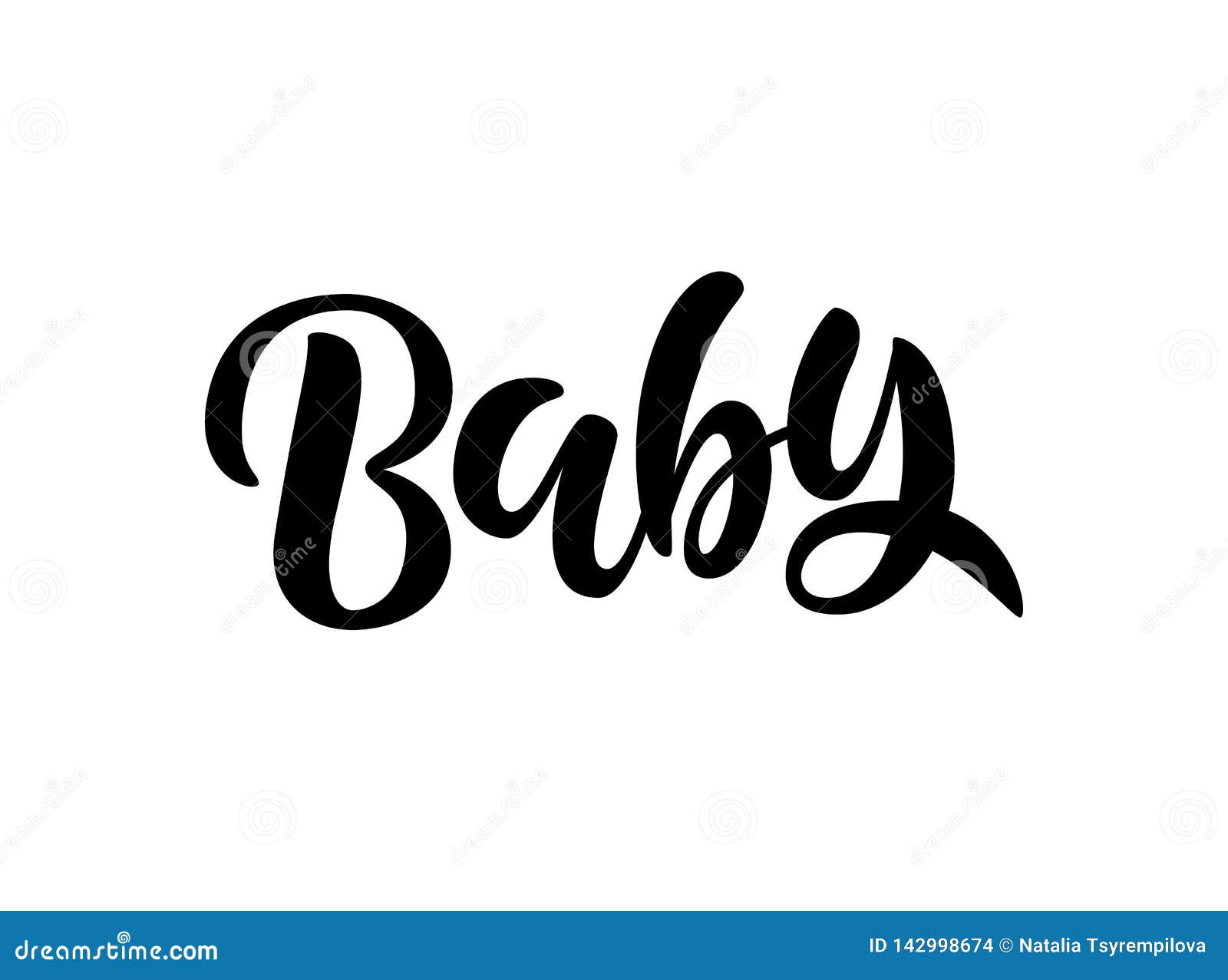 Baby Shower Invitation Template with Hand Lettering Stock Illustration ...