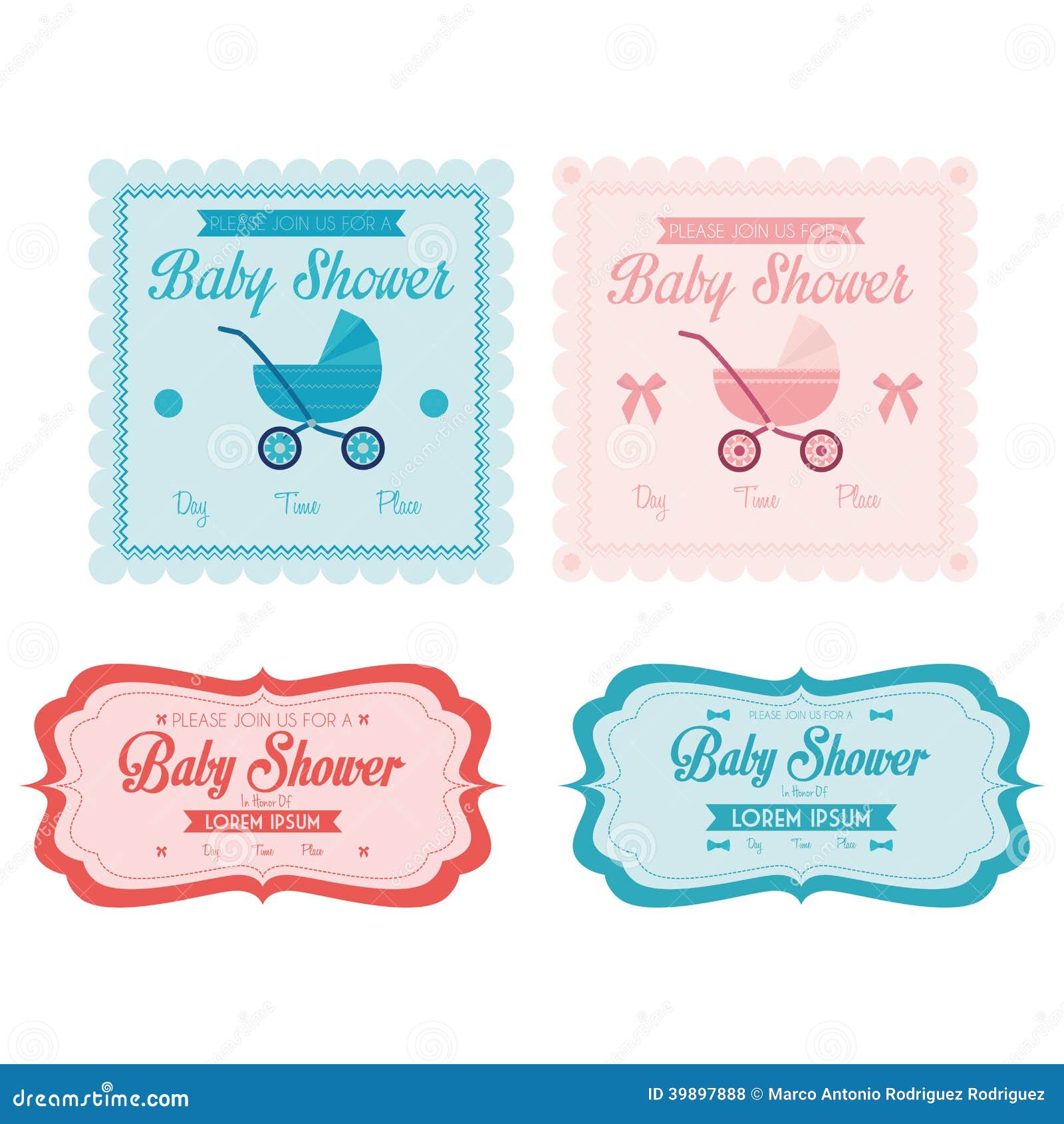 Baby Shower Template Cards Illustration Editable Stock Illustration ...