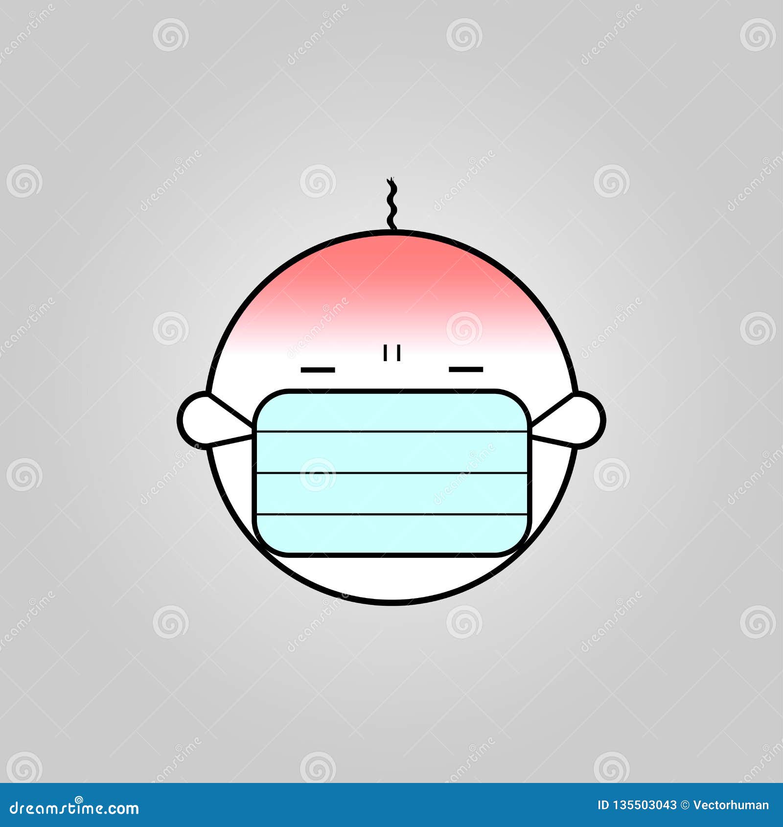 Baby sick icon stock vector. Illustration of illness - 135503043