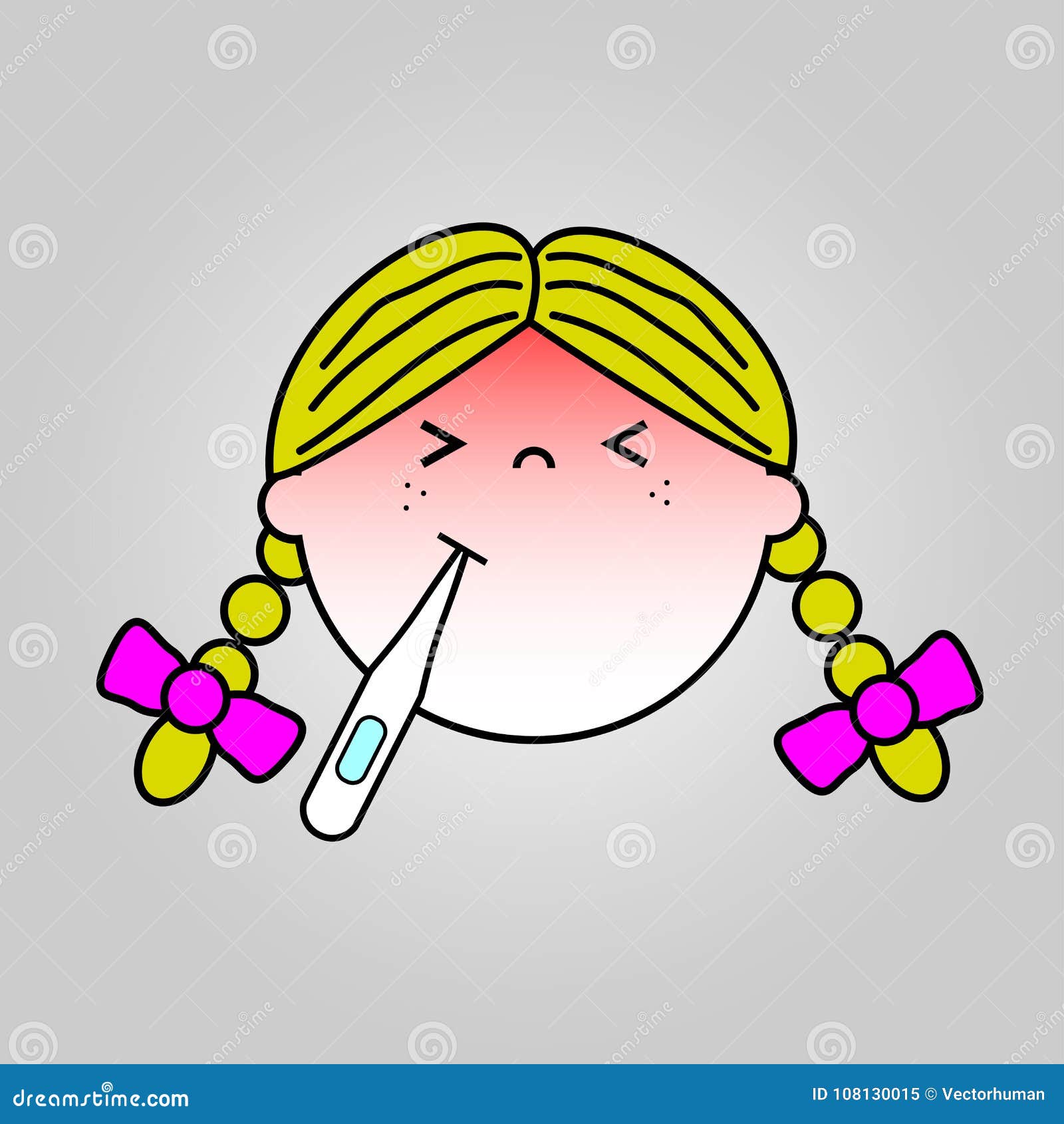 Baby sick icon stock vector. Illustration of baby, medicine - 108130015