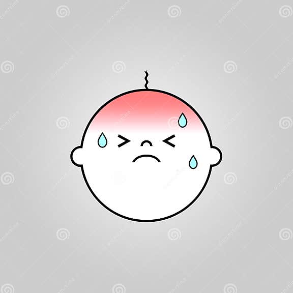 Baby sick icon stock vector. Illustration of fever, drawing - 99194816