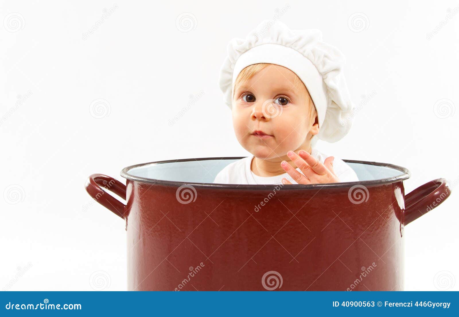 Baby sitting inside a pot stock image. Image of health - 40900563