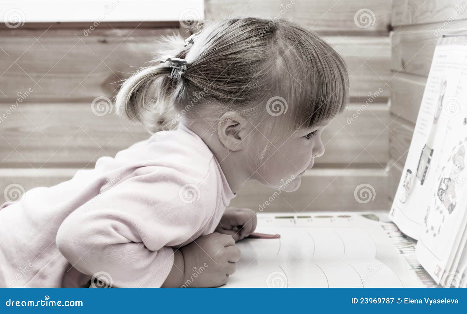 Baby Sitting with Opened Book Stock Image - Image of inside, opened ...