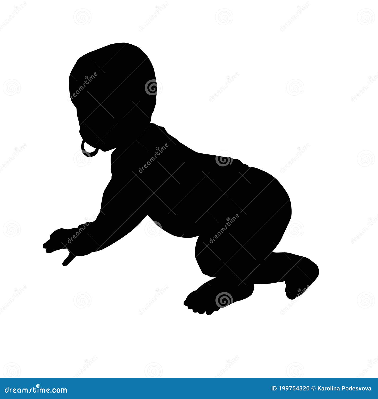 Baby Sitting on Side with Dummy_silhoutte Stock Vector - Illustration ...