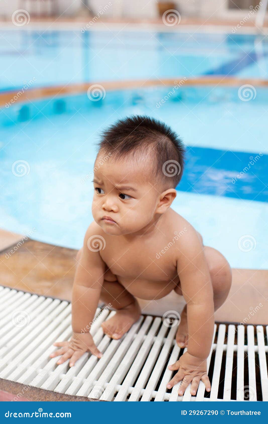 Baby Sitting Side of the Pool Stock Photo - Image of little, adorable ...