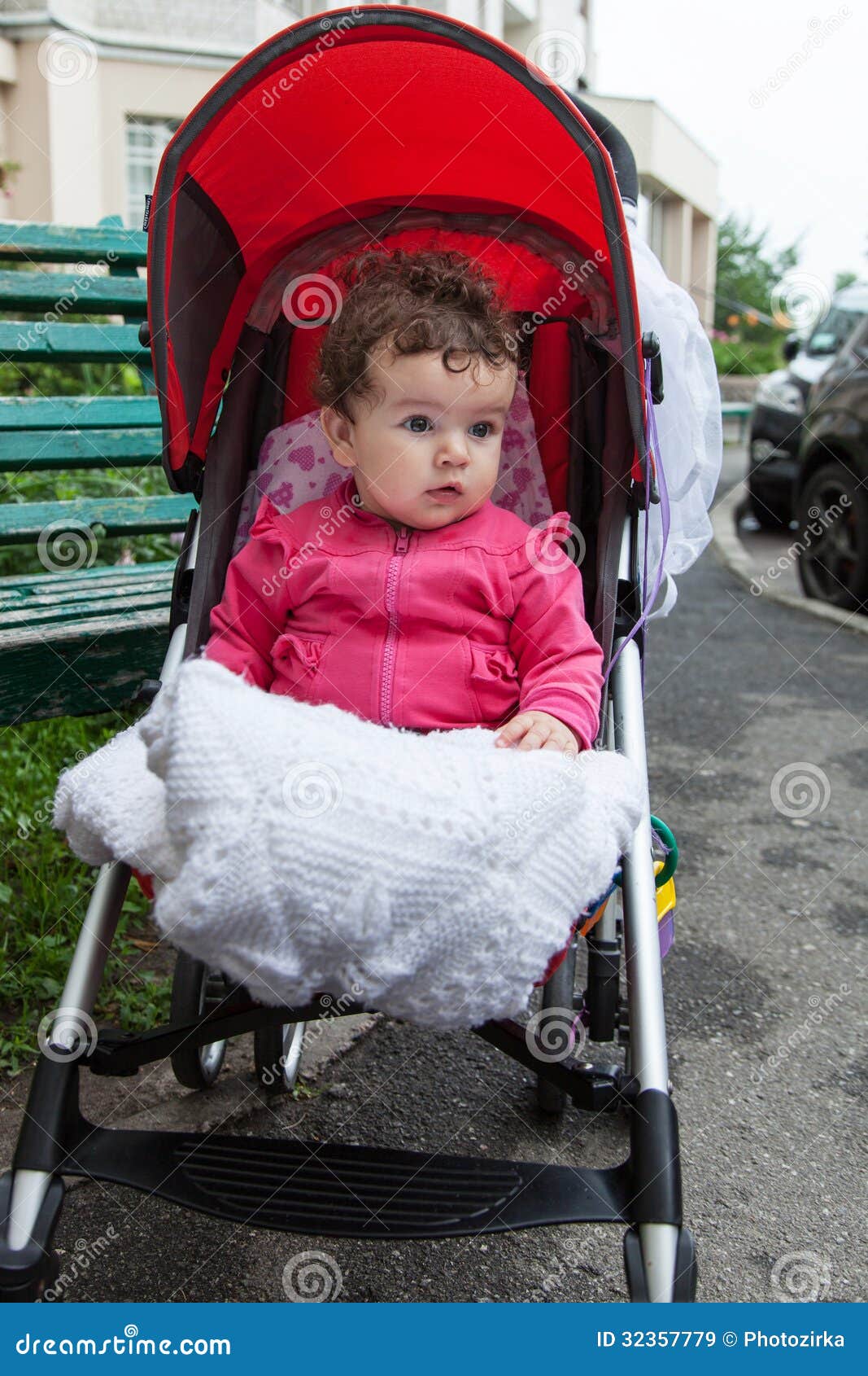Baby is Sitting in Stroller Stock Image - Image of baby, caucasian ...
