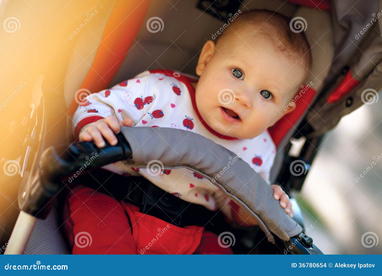 Baby in sitting stroller stock photo. Image of baby, childcare - 36780654