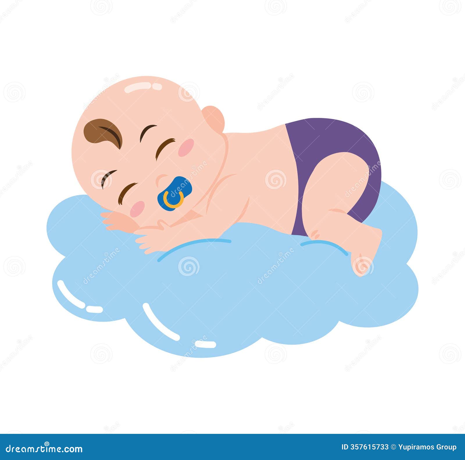 Baby sleep on cloud stock illustration. Illustration of cute - 357615733