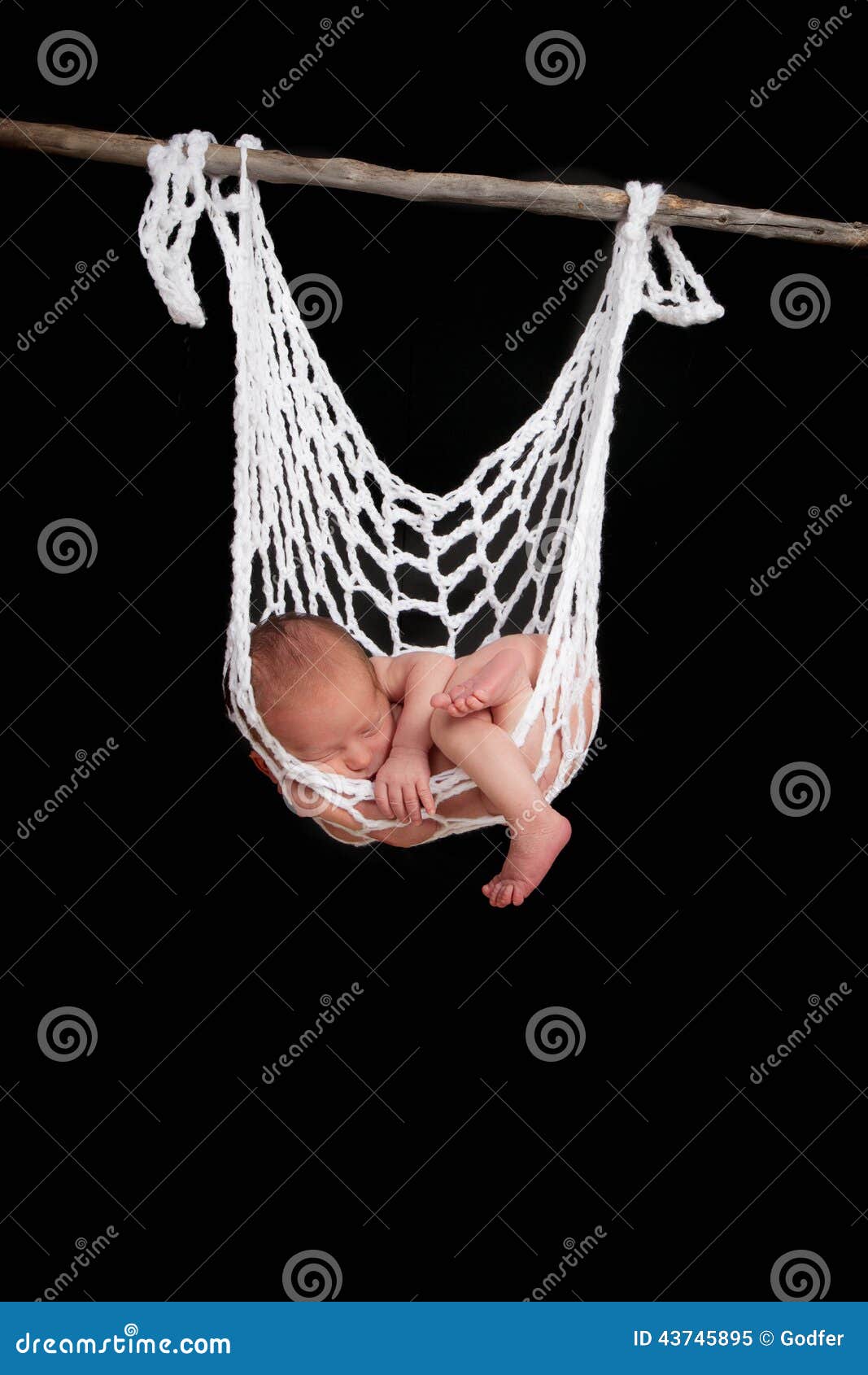 Baby Sleeping in String Hammock Stock Image - Image of caucasian ...