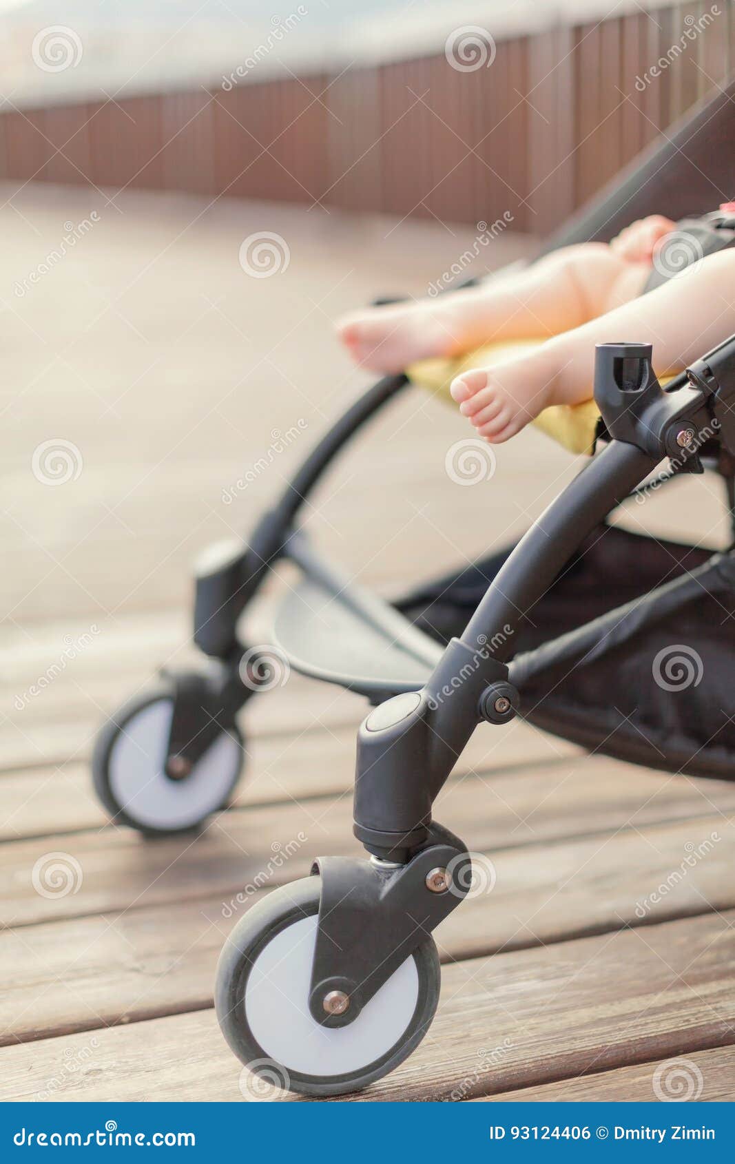 Baby Sleeping in Stroller Outdoors Stock Photo - Image of brown ...
