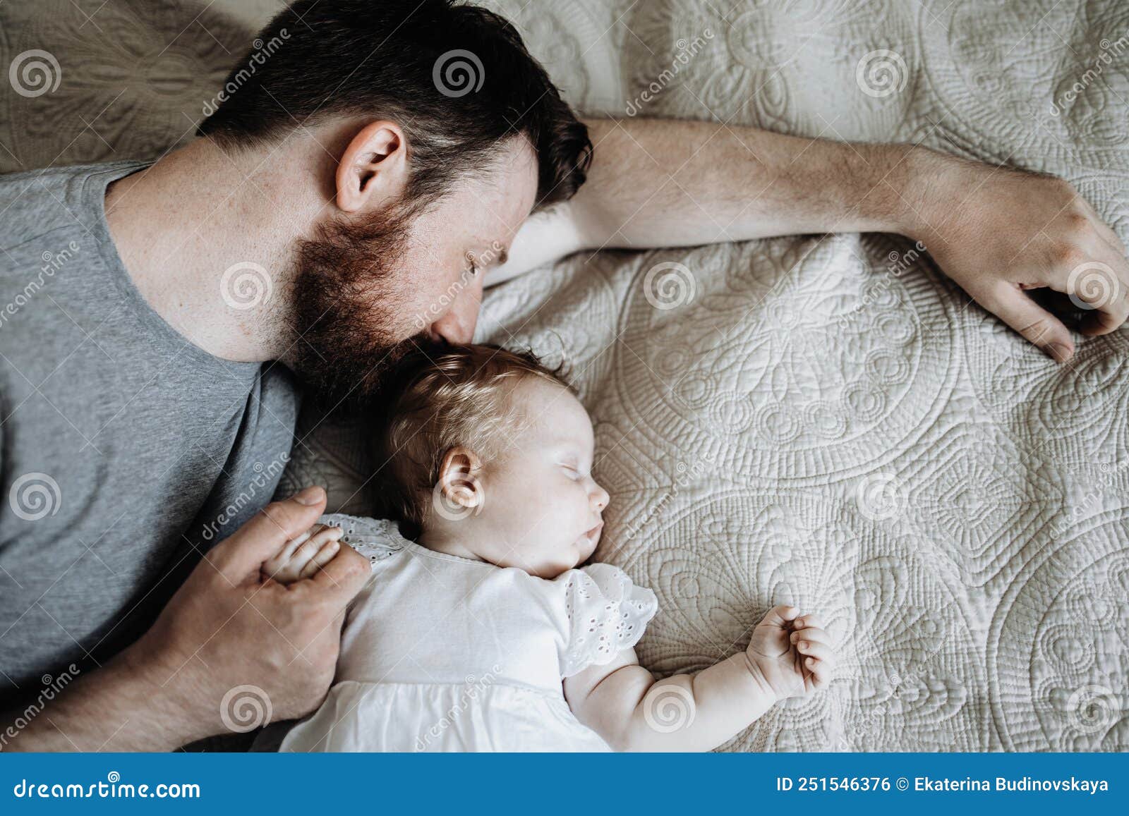 Baby sleeps with daddy stock photo. Image of childhood - 251546376