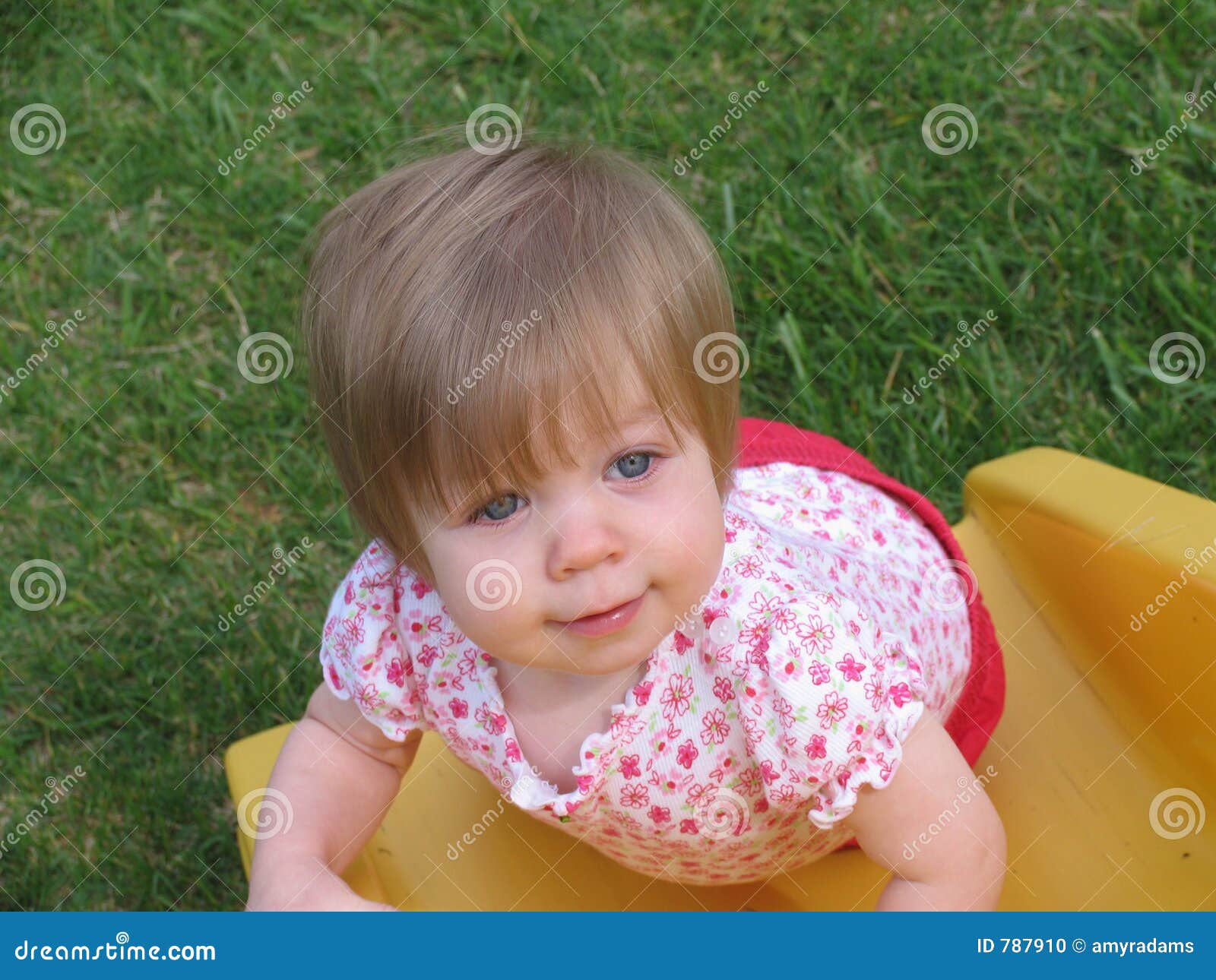 Baby on slide stock photo. Image of playing, gorgeous, female - 787910