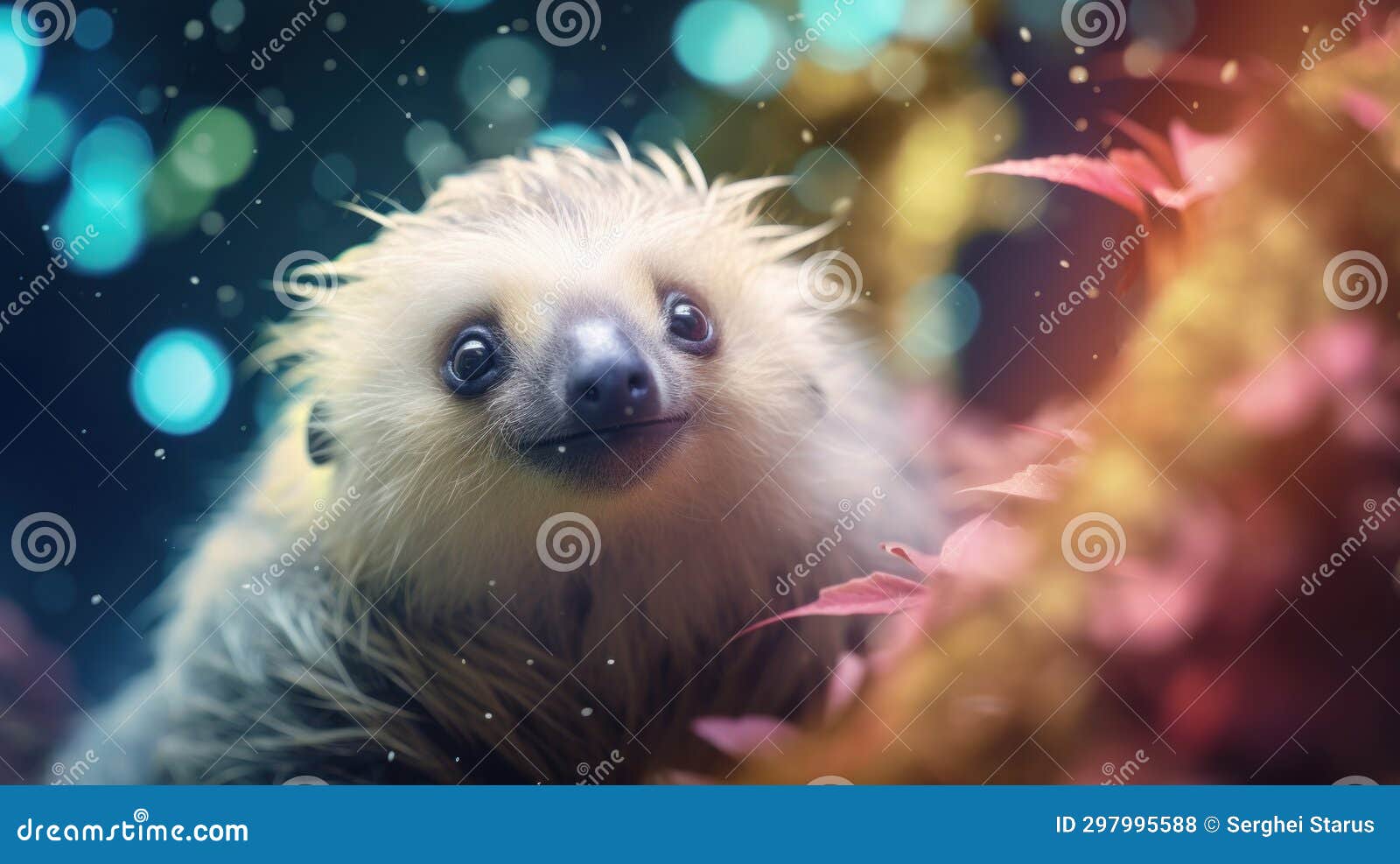 A Baby Sloth in the Rain with a Blurry Background, AI Stock Photo ...