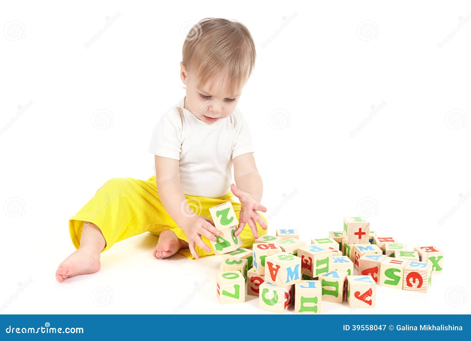 Baby stock image. Image of cube, dress, infancy, child - 39558047