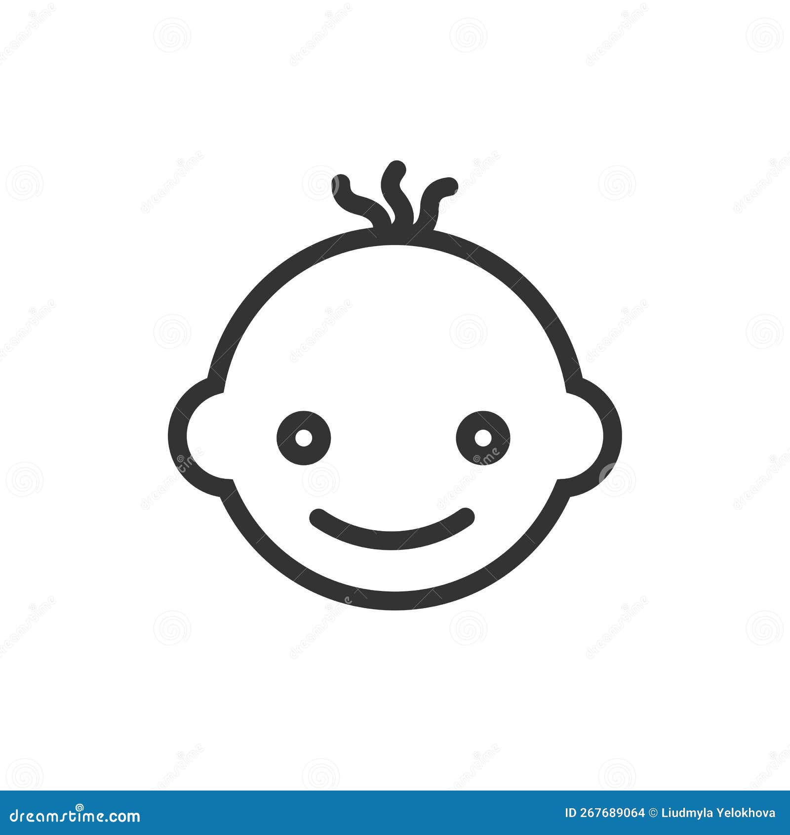 Baby Smile Linear Vector Icon Isolated on White Stock Vector ...