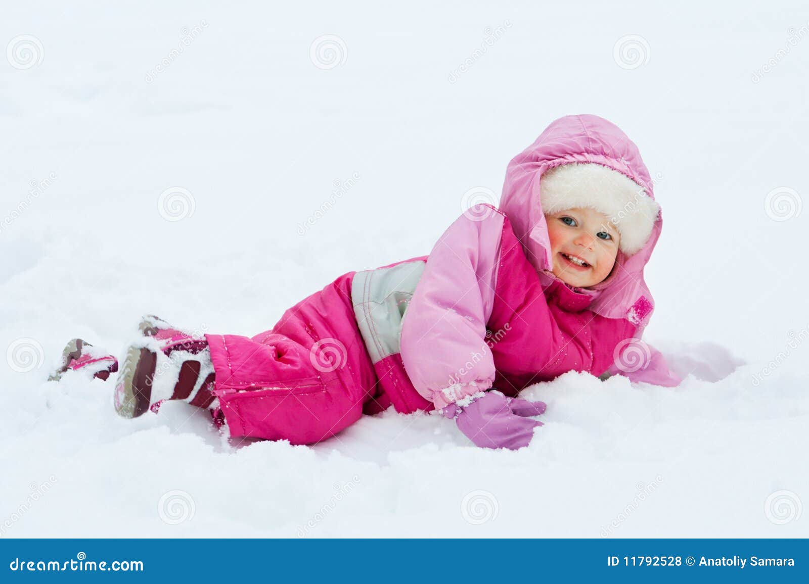 Baby in snow stock photo. Image of season, little, adorable - 11792528