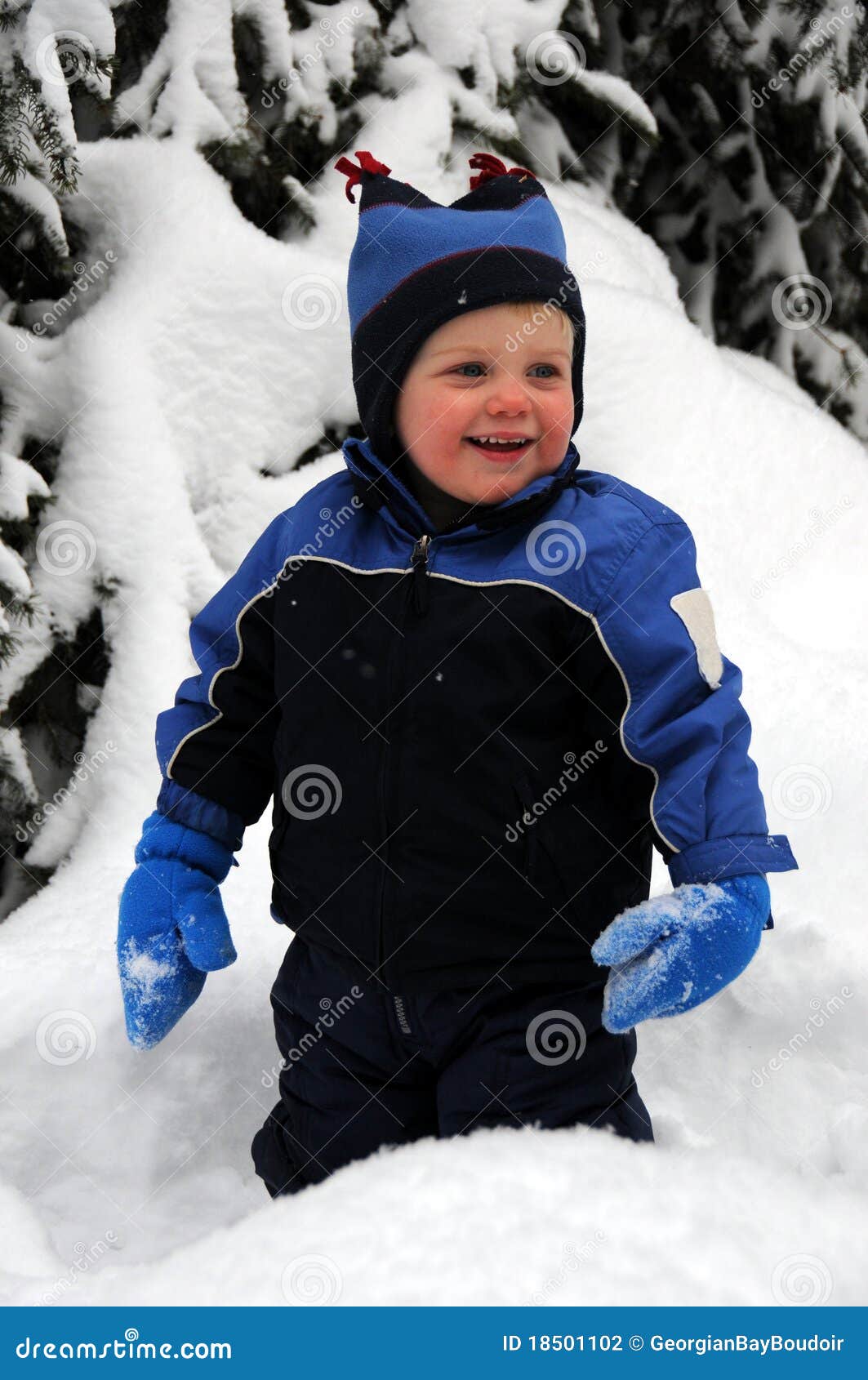 Baby in snow stock photo. Image of wintry, snowing, people - 18501102