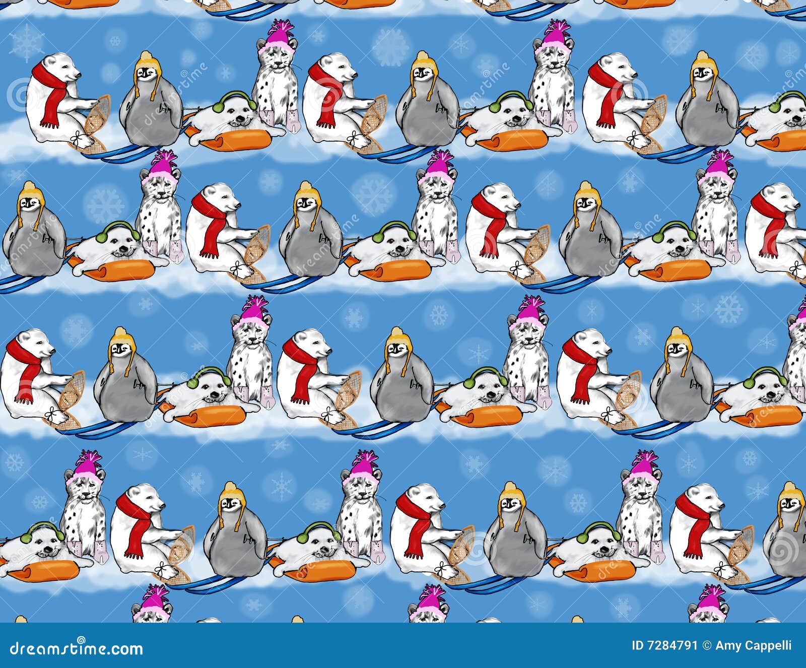 Baby Snow Animals stock illustration. Illustration of winter - 7284791