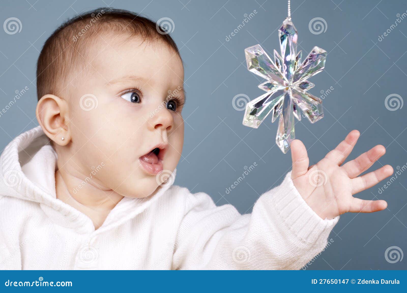Baby with snow flake stock image. Image of innocent, baby - 27650147